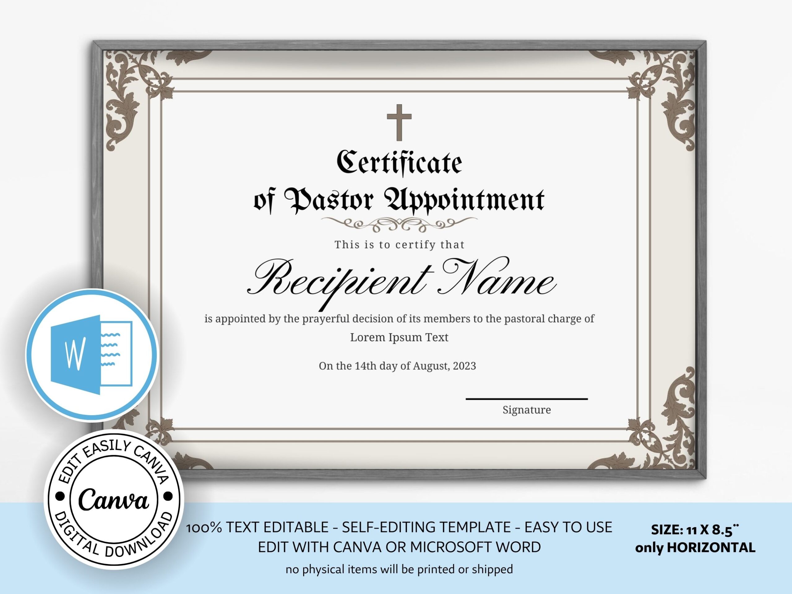Certificate of Pastor Appointment – eTrade